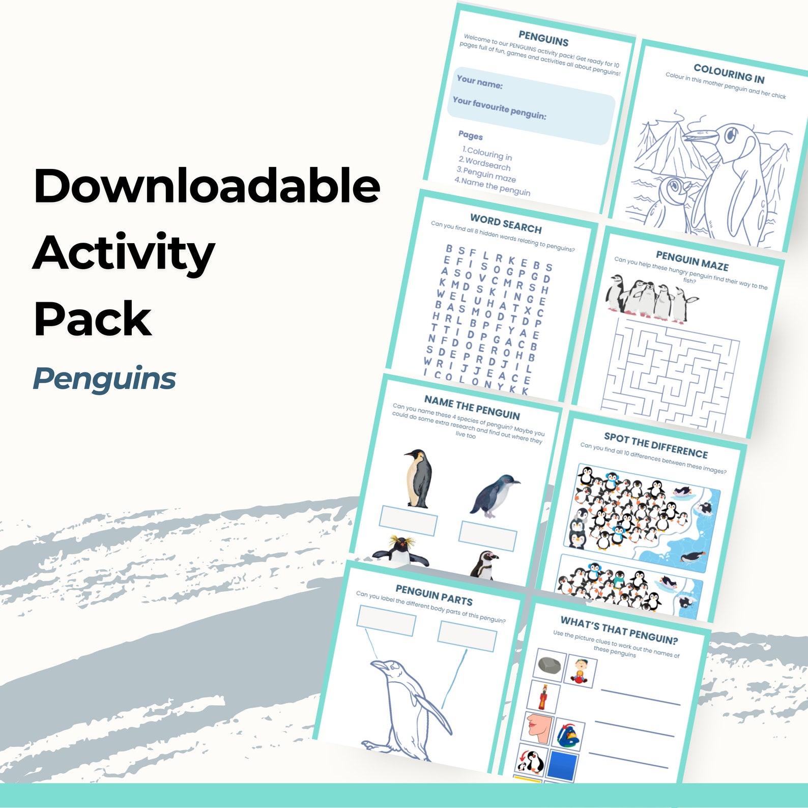 Downloadable Educational Ocean Activity Pack - Penguins Themed - Etsy