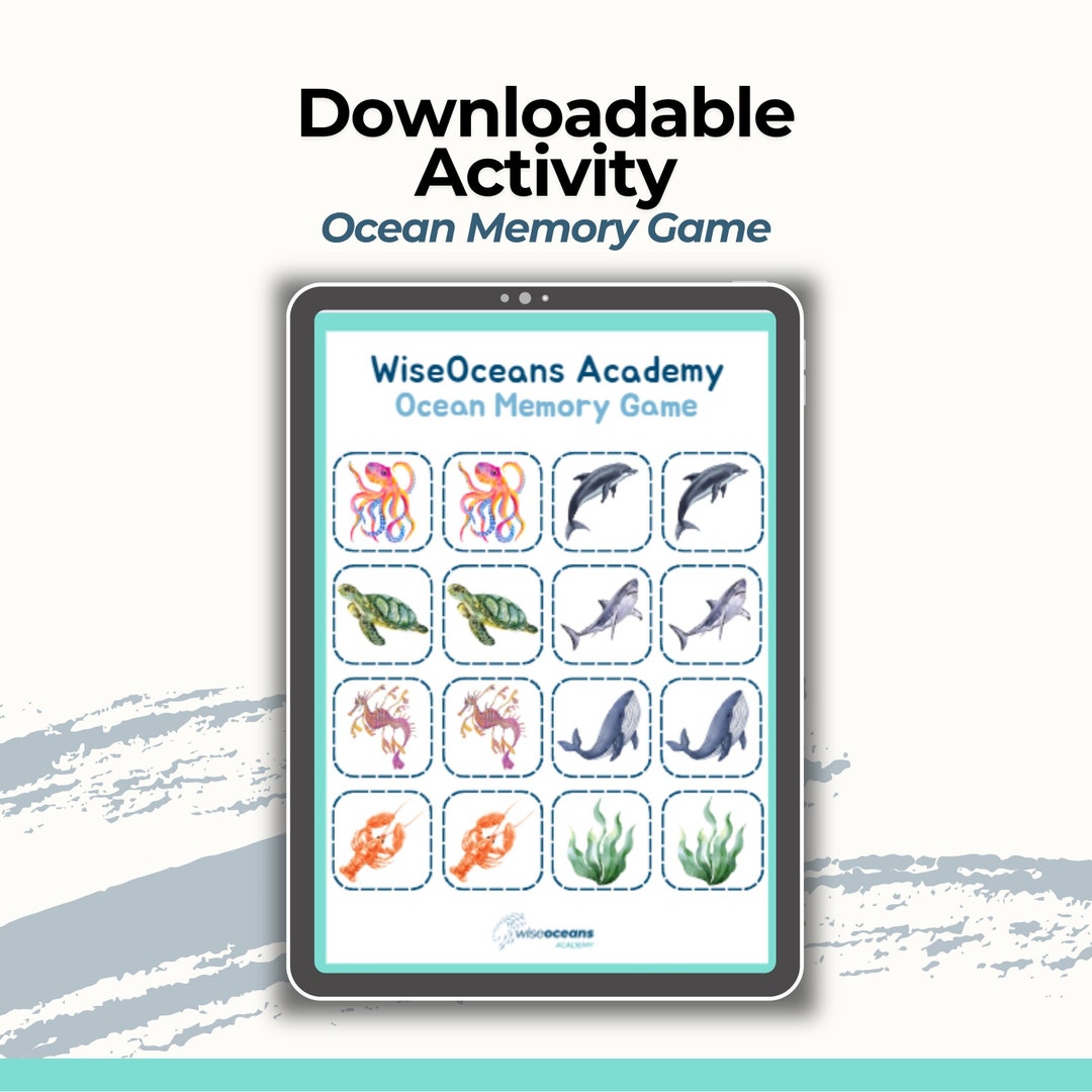 Downloadable Educational Ocean Activity - Ocean Memory Game - Etsy