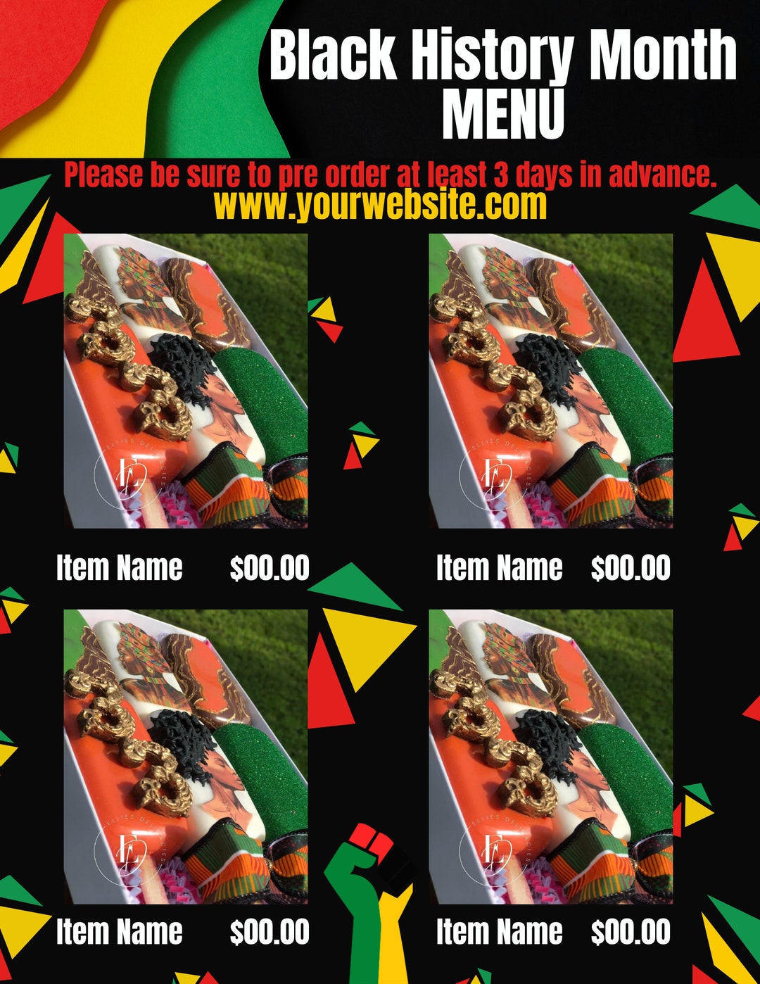 Black History / Juneteenth Menu Template1 - Etsy