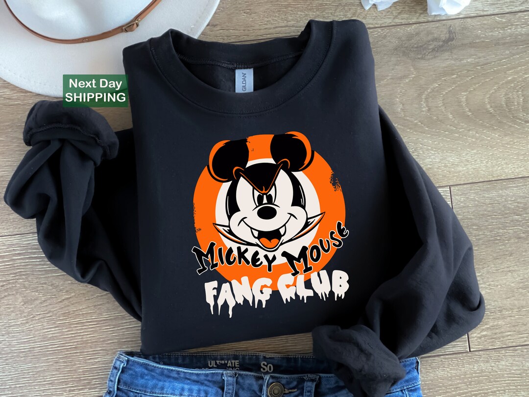 Mickey Mouse Fang Club Halloween Sweatshirt, Disneyland Party - Etsy