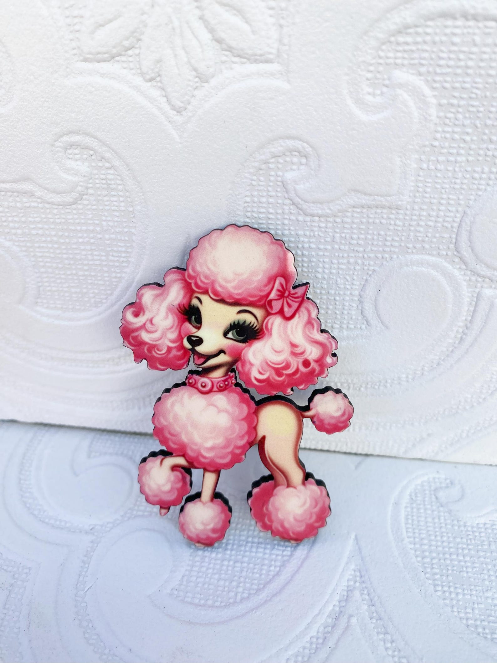 Retro Pink Poodle Brooch: Laser Cut Kitsch Pin - Etsy