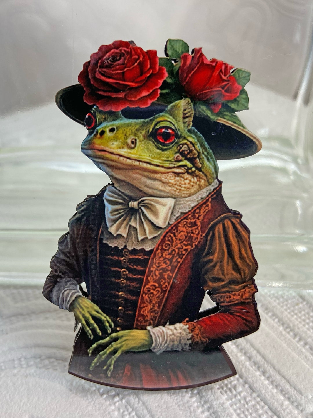 Victorian Ms. Toad Brooch: Laser Cut Wood, Sublimated Art - Etsy