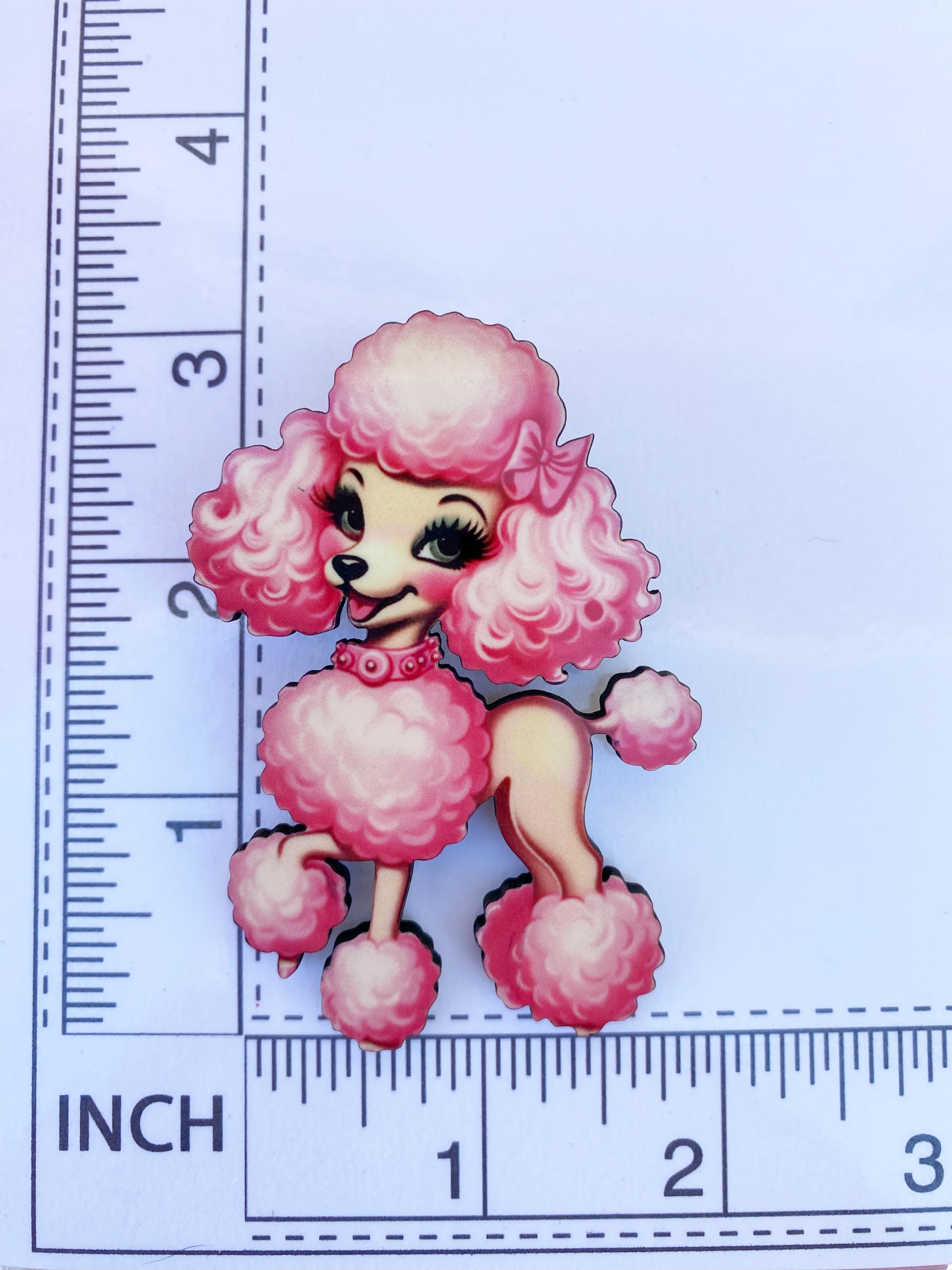 Retro Pink Poodle Brooch: Laser Cut Kitsch Pin - Etsy