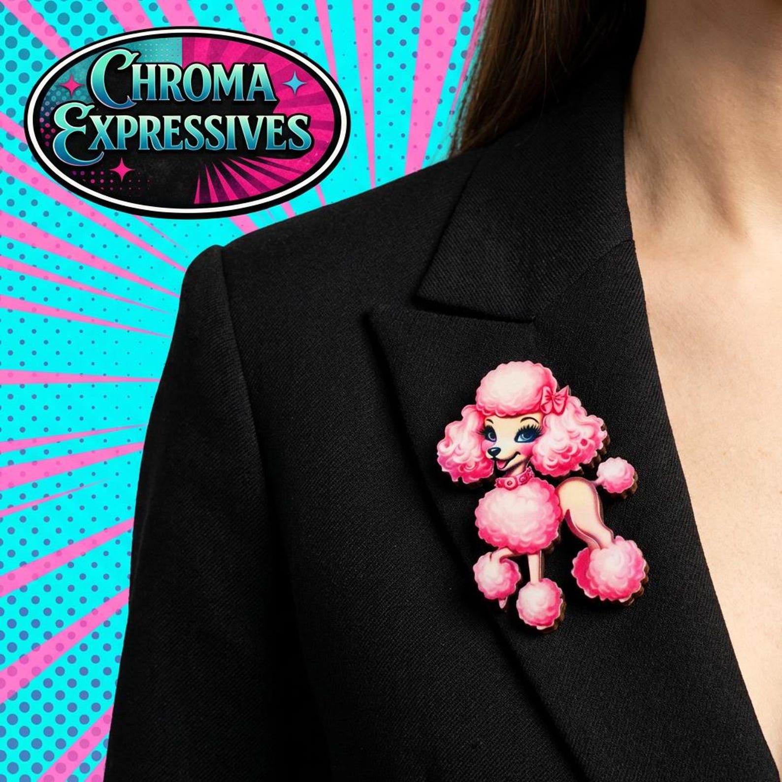 Retro Pink Poodle Brooch: Laser Cut Kitsch Pin - Etsy