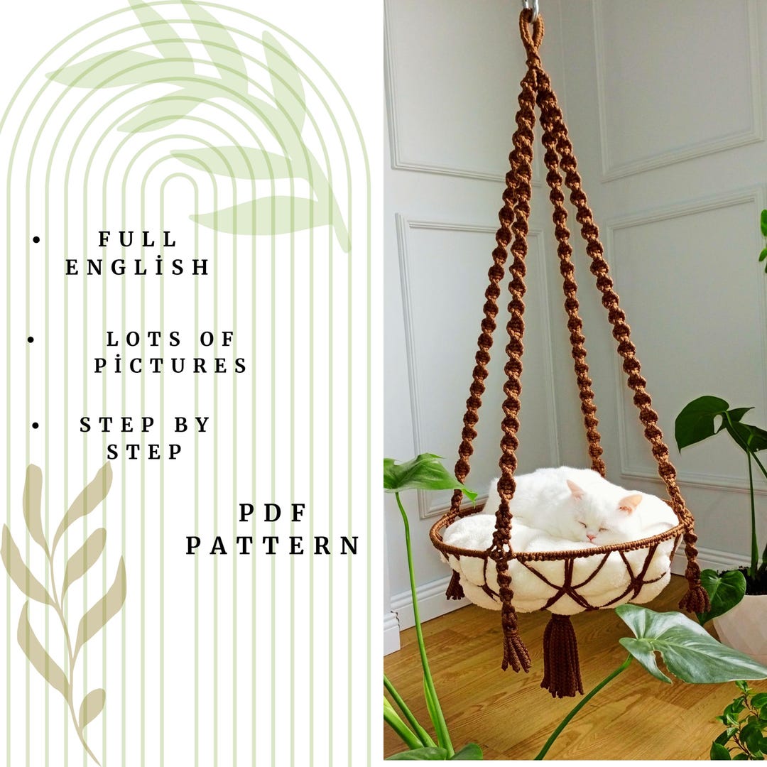 PDF Instructions for Macrame Cat Hammocks DIY Without Materials,cat Hammock Pattern Pdf, Instant ...