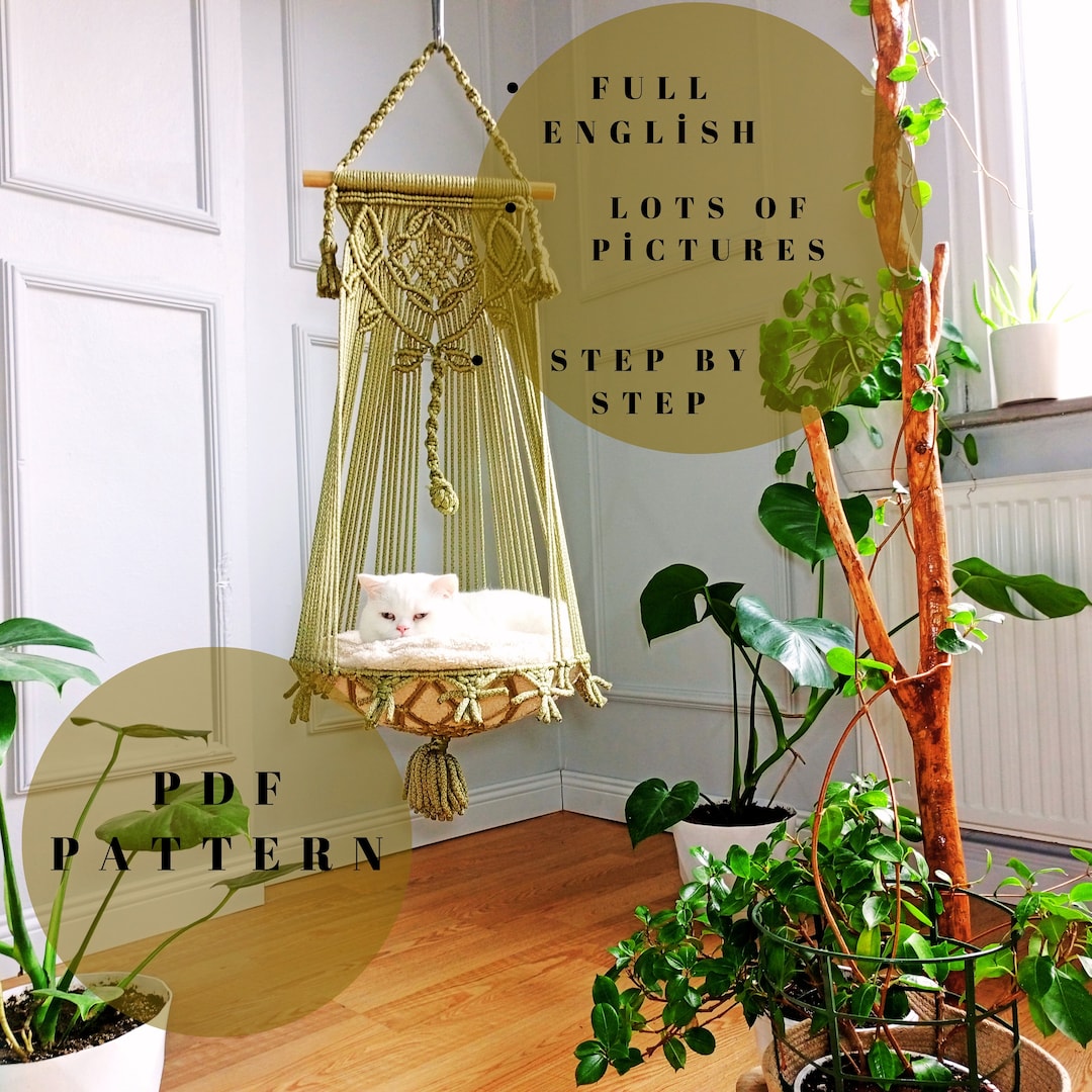 PDF Instructions for Macrame Cat Hammocks DIY Without Materials,cat ...