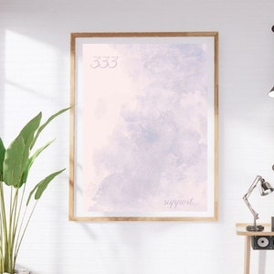 Angel Number 333 Poster Nude Watercolor Printable Printable Wallart ...