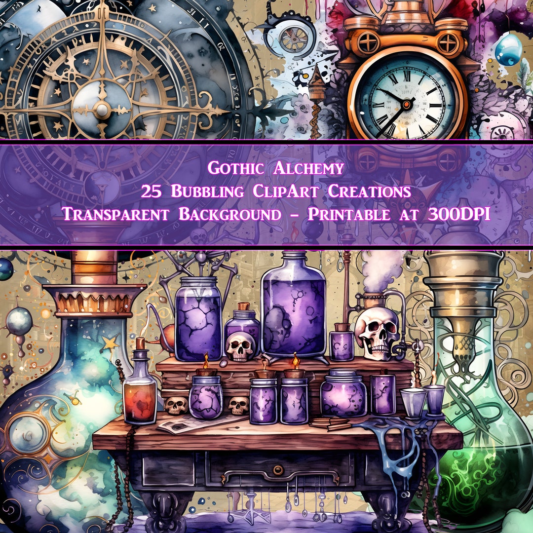 Gothic Alchemy Clipart Scrapbook Junk Journal Esoteric - Etsy