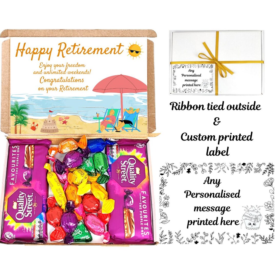 Personalised Happy Retirement Gift Hamper Medium Chocolate Combo ...