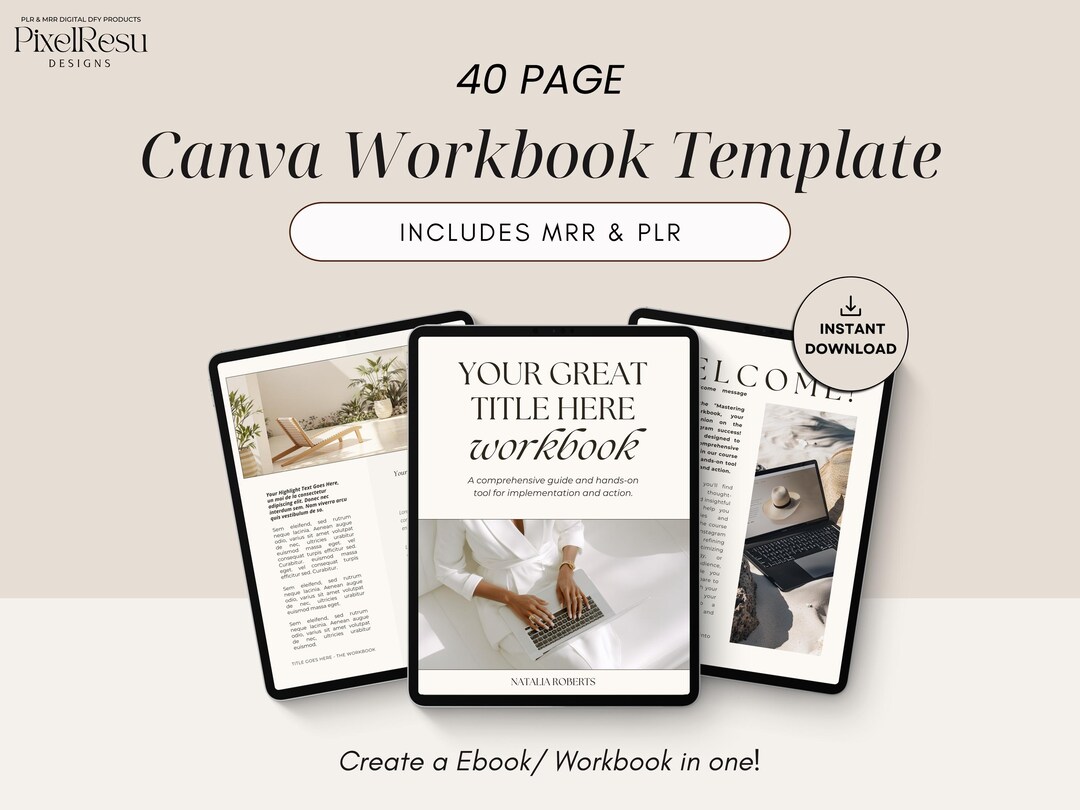 MRR 2 in 1 Ebook Workbook Template, Canva Template, Digital Guide ...