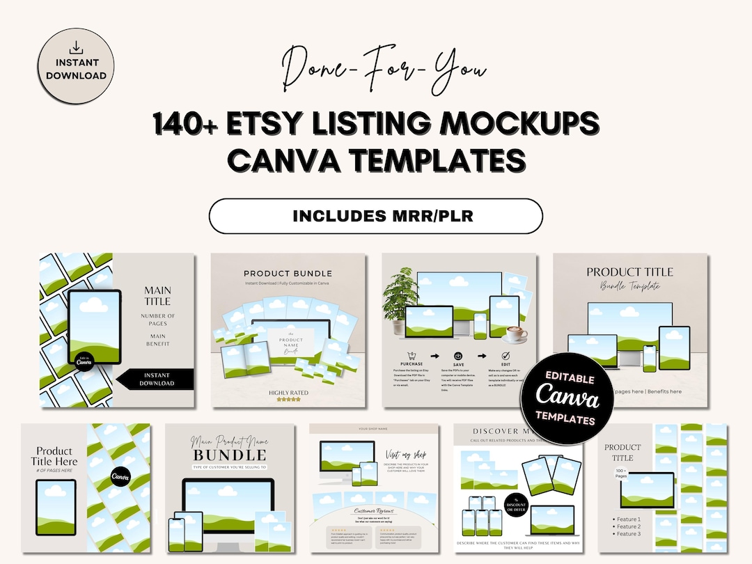 140+ Etsy Listing Mockup Templates Bundle, Digital Product Listings ...