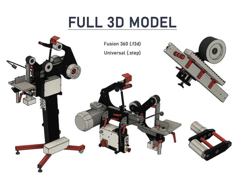 HIGH-END Belt Grinder Plans + 3D Model + DXF Files (metric) - Etsy