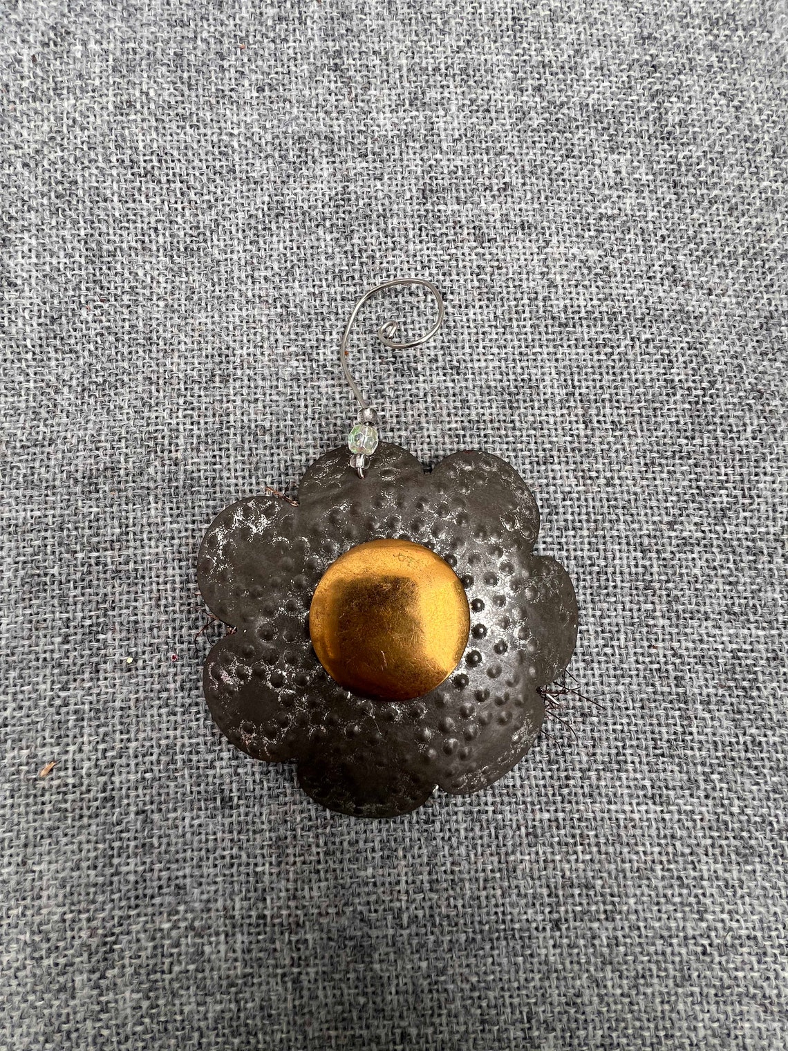 Vintage Upcycled Ornament Punched Tin Reflector Button - Etsy
