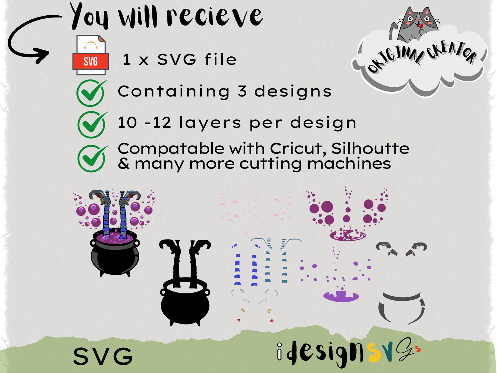 Witch Cauldron Clipart, Witches Pot Clipart, Witchy Clipart, Halloween ...