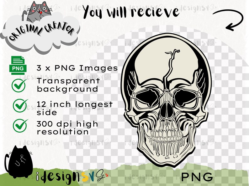 Skull Clip Art, Skull PNG, Human Skull PNG, Skull Head SVG, Skull ...