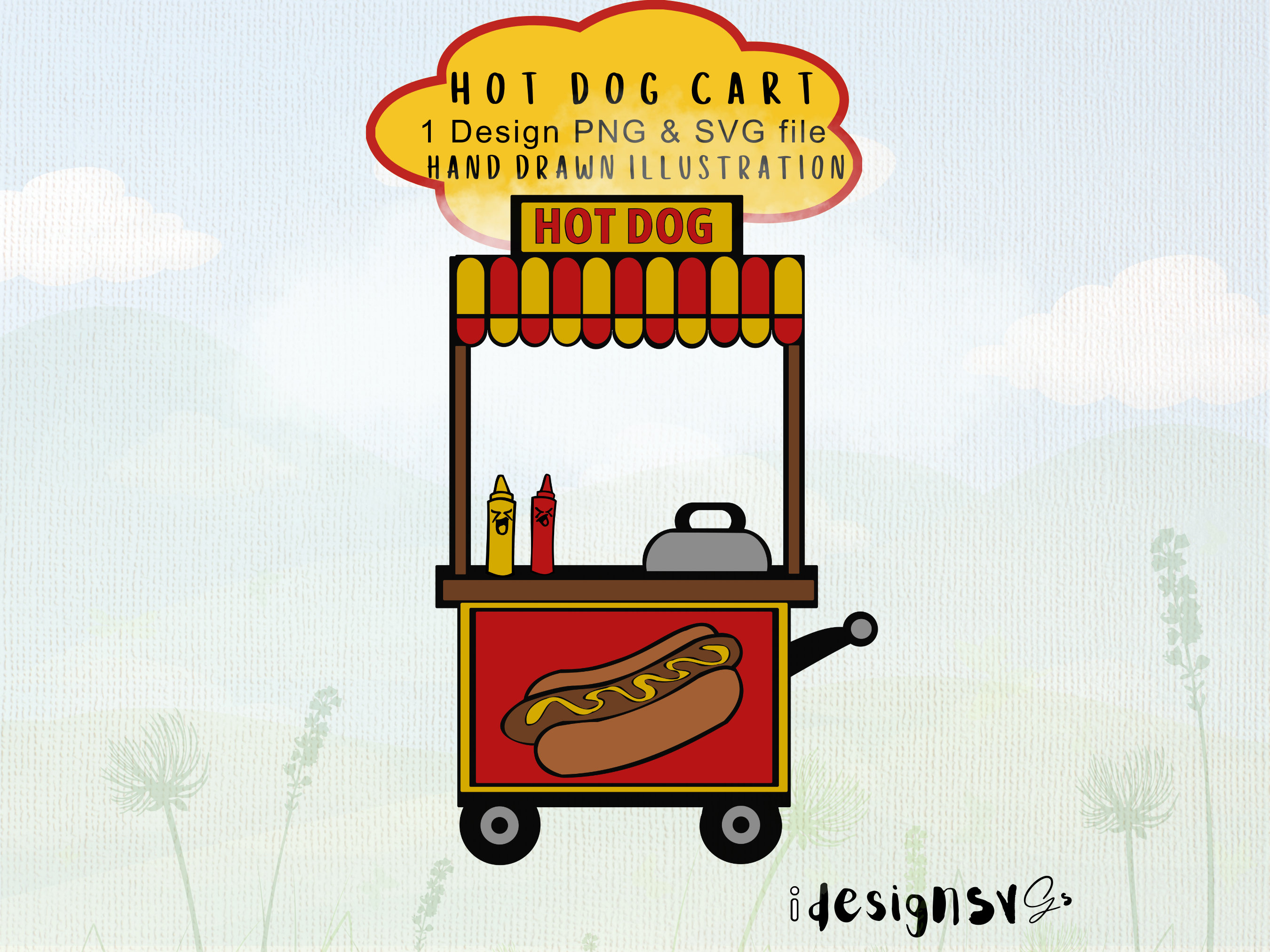 Hot Dog Stand Cartoon