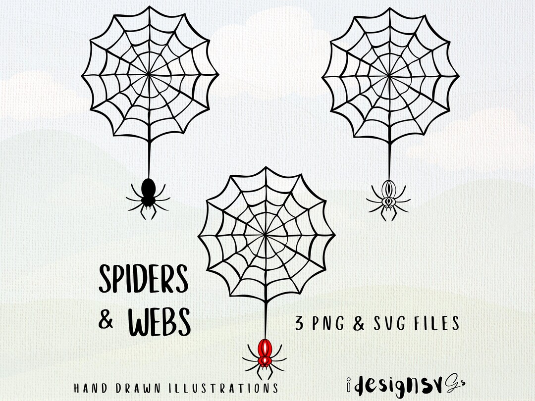 Halloween Spiderweb Clipart: Spider & Web SVG, PNG (digital Download ...