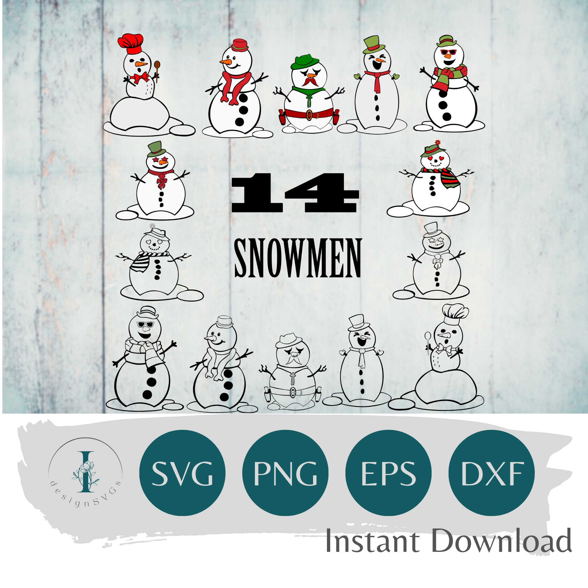 Snowman SVG PNG Clip Art Bundle. Snowman Face SVG, Cute Snowman Clipart ...
