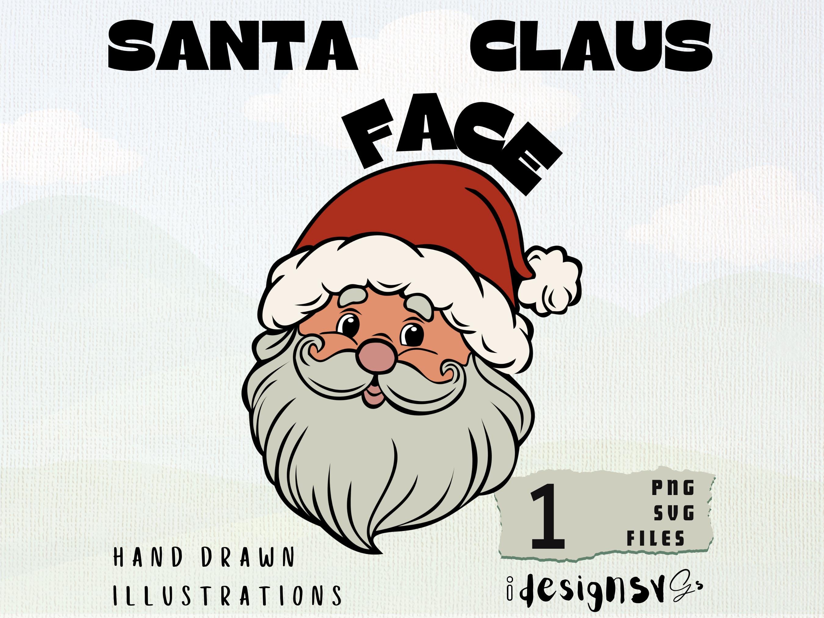 Santa Face SVG, Santa Claus Face SVG, Santa Head Clipart, Santa Face ...
