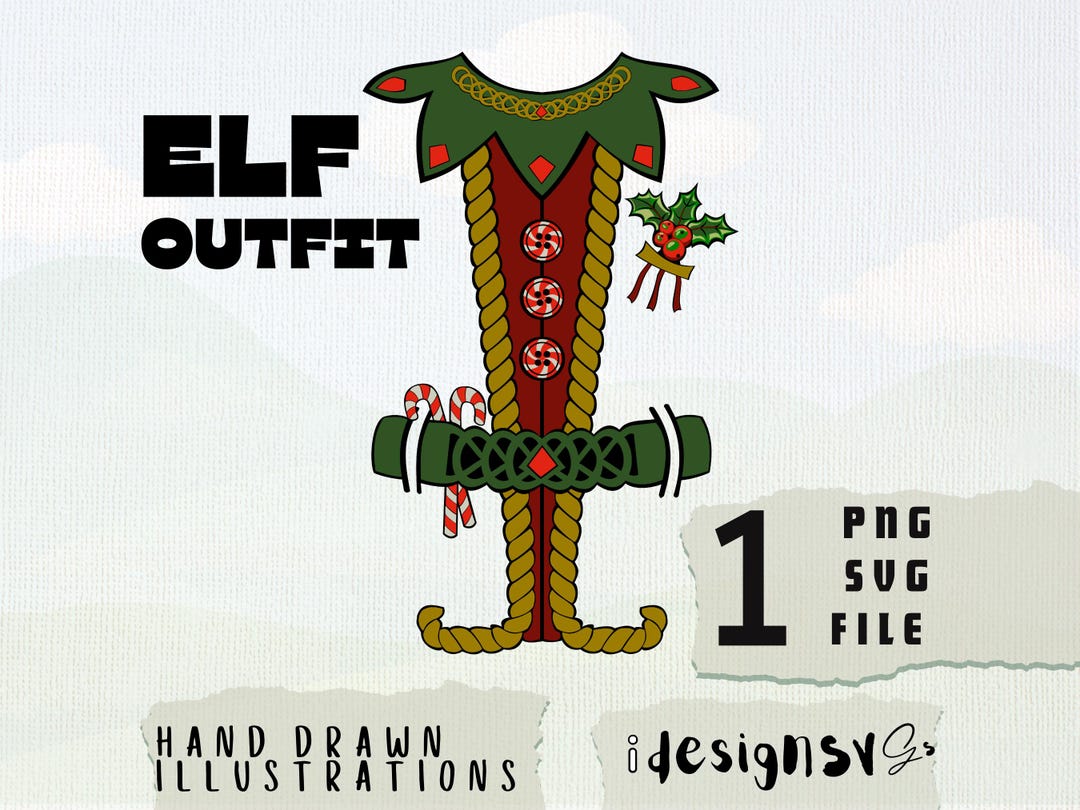 Elf Costume PNG, Elf Costume Clipart, Elf Outfit Clipart, Elf Shirt Svg ...