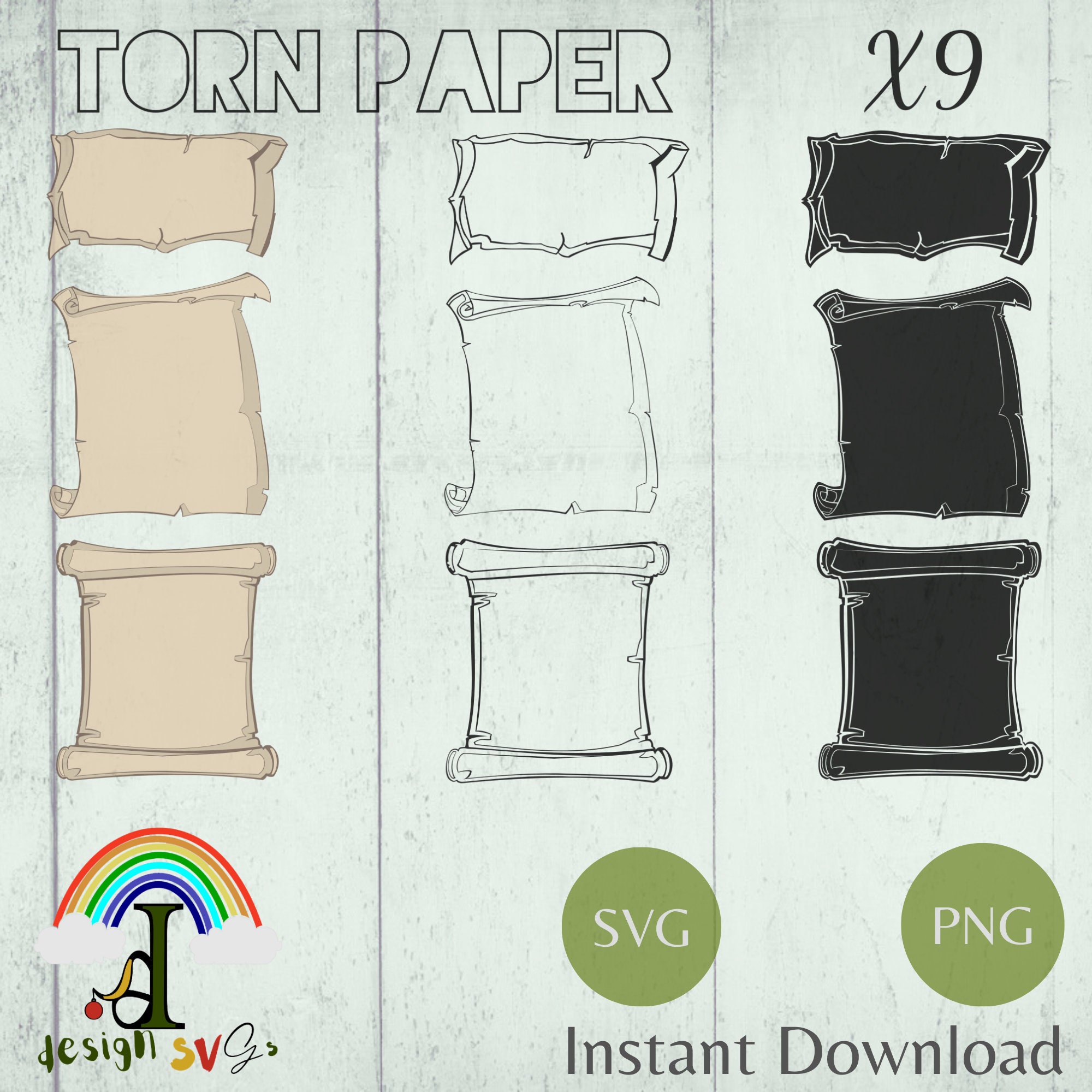 Scroll Clipart, Scroll PNG, Torn Paper PNG, Ripped Paper PNG, Old Paper ...
