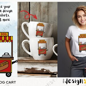 Hot Dog Cart Clipart: Street Food PNG SVG (digital Download) - Etsy