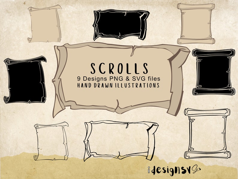 Scroll Clipart, Scroll PNG, Torn Paper PNG, Ripped Paper PNG, Old Paper ...