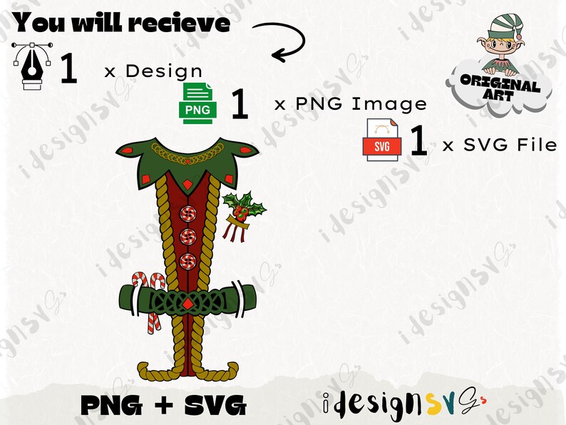 Elf Costume PNG, Elf Costume Clipart, Elf Outfit Clipart, Elf Shirt Svg ...