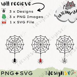Halloween Spiderweb Clipart: Spider & Web SVG, PNG (digital Download ...