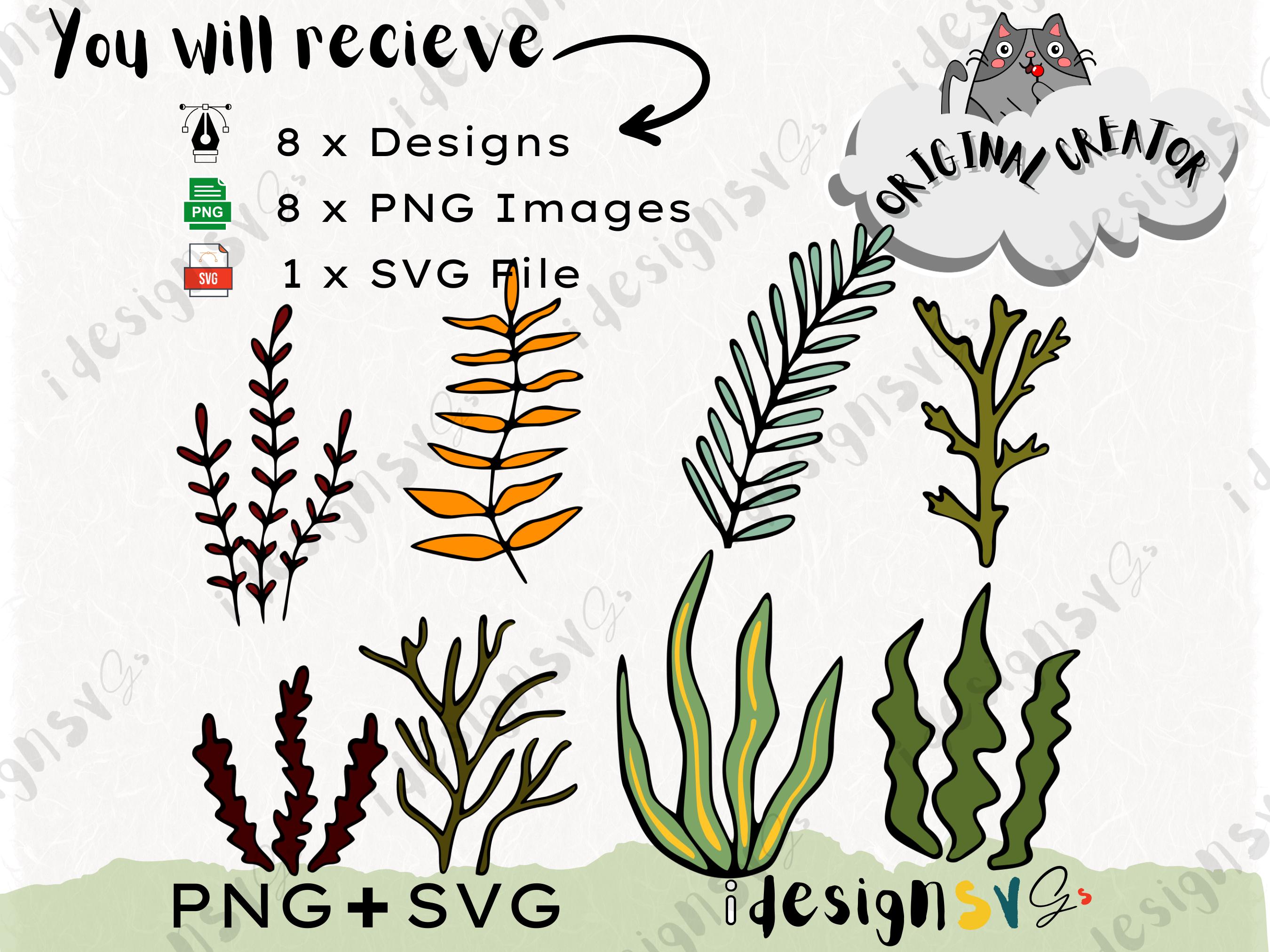 Seaweed Clipart, Kelp Forest, Seaweed SVG, Seaweed Vector, Kelp Clipart ...
