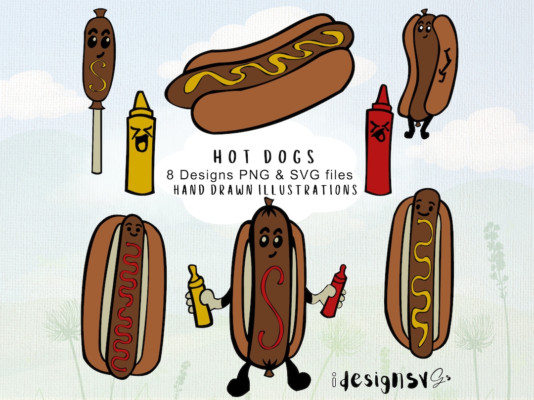 Hot Dog PNG, Hot Dog Clip Art, Hot Dog Vector, Hot Dog SVG, Corn Dogs ...