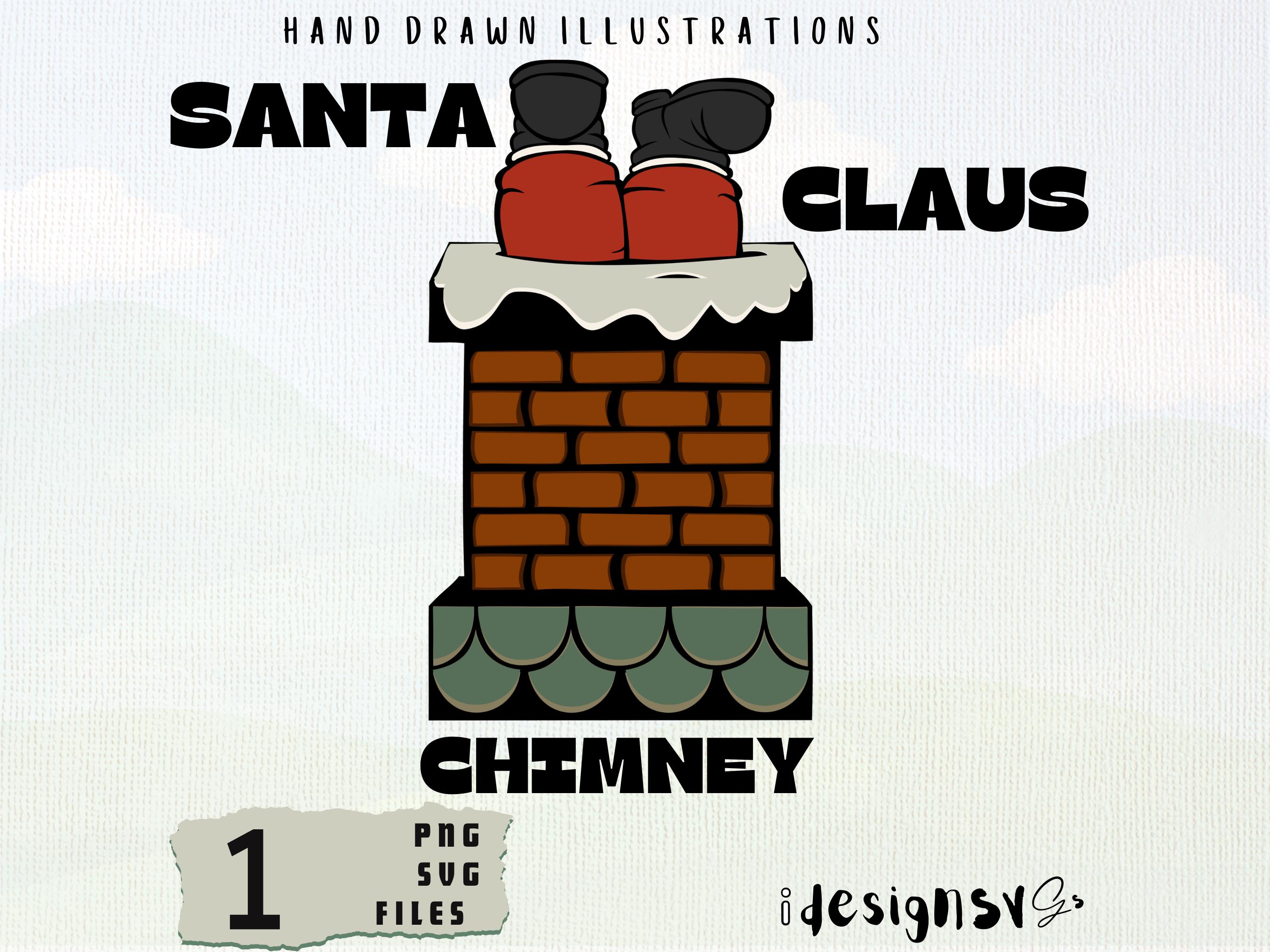 Santa Chimney Clipart, Santa Chimney, Chimney Clipart, Chimney SVG ...