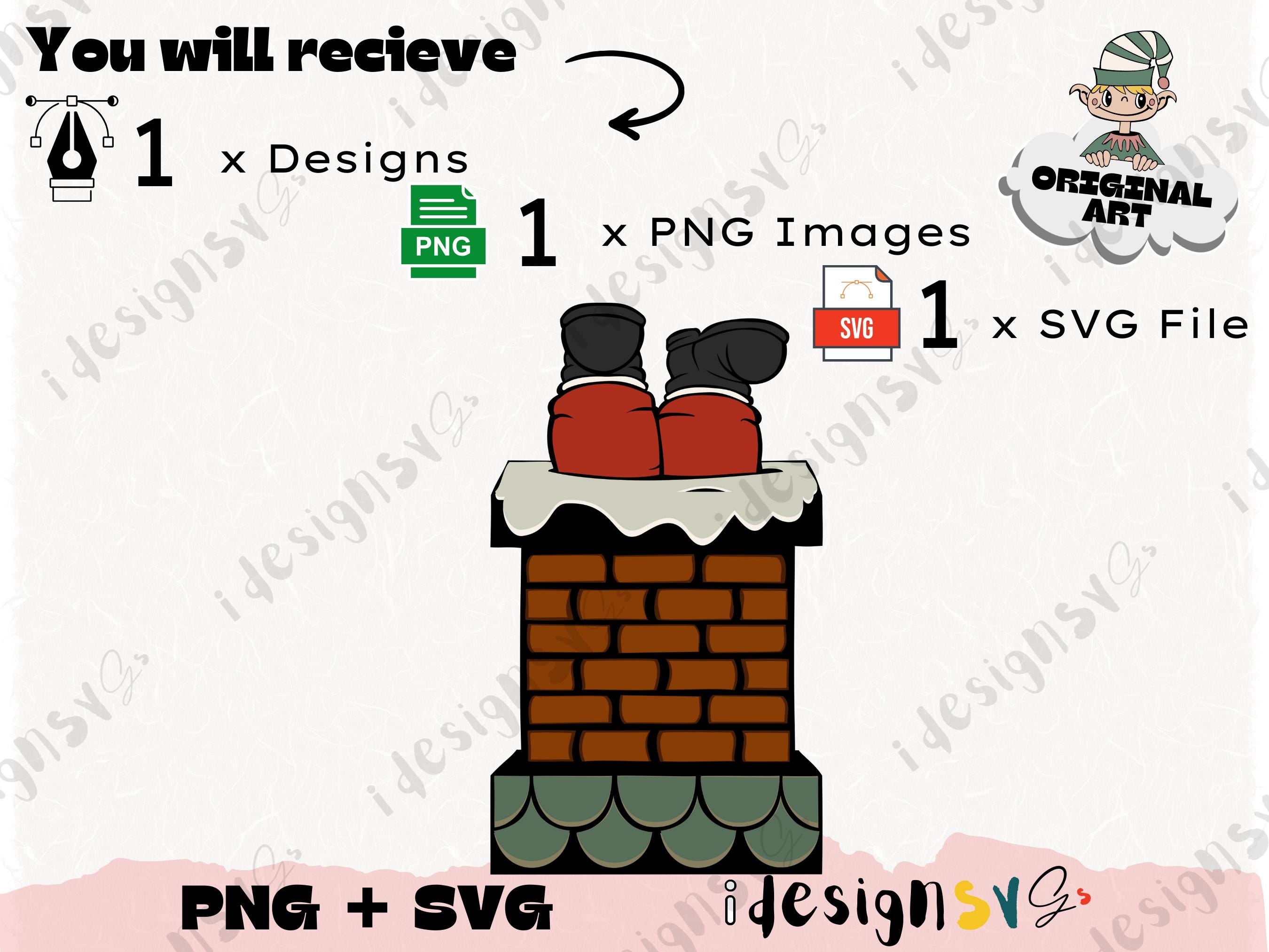 Santa Chimney Clipart, Santa Chimney, Chimney Clipart, Chimney SVG ...