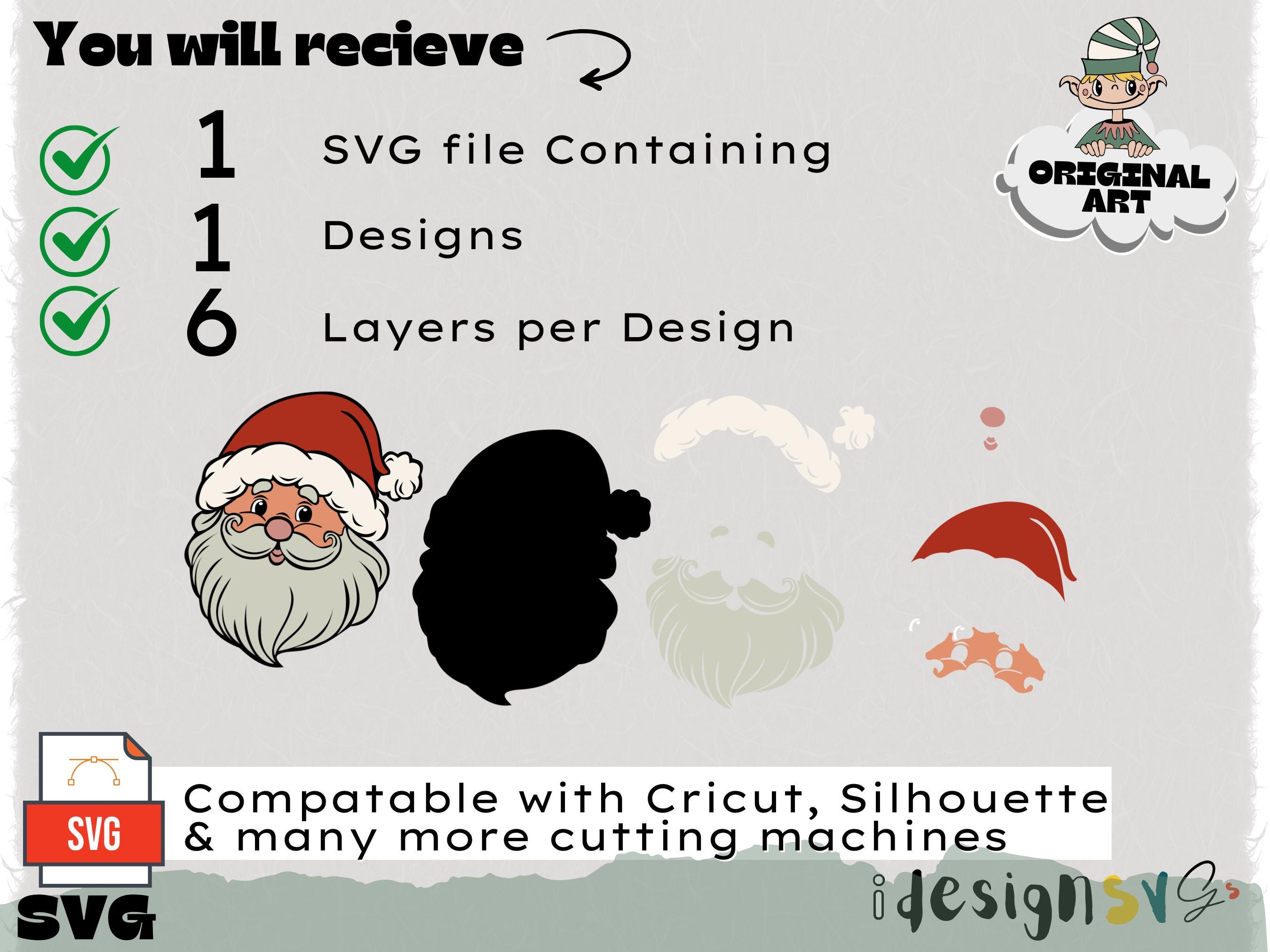 Santa Face SVG, Santa Claus Face SVG, Santa Head Clipart, Santa Face ...