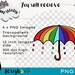 Umbrella Clip Art, Rainbow Umbrella, Umbrella Vector, Cute Umbrella ...