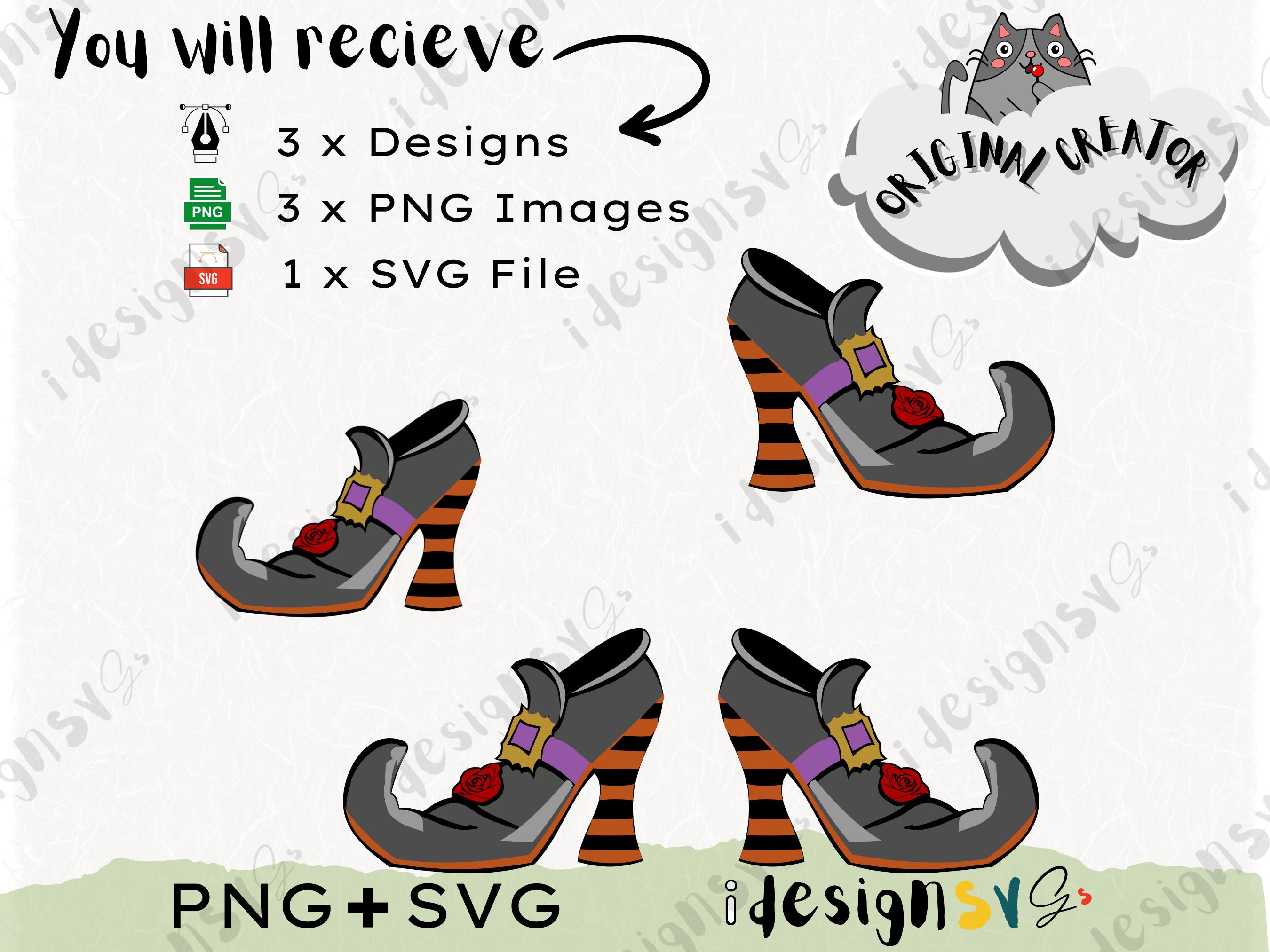 Witch Shoes Clipart: Halloween Witchy Feet SVG, PNG - Etsy