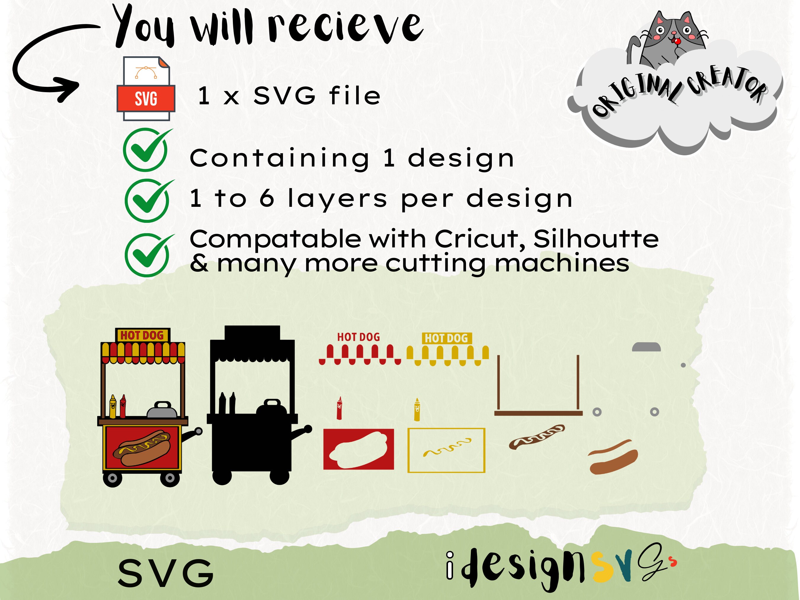 Hot Dog Cart Clipart: Street Food PNG SVG (digital Download) - Etsy