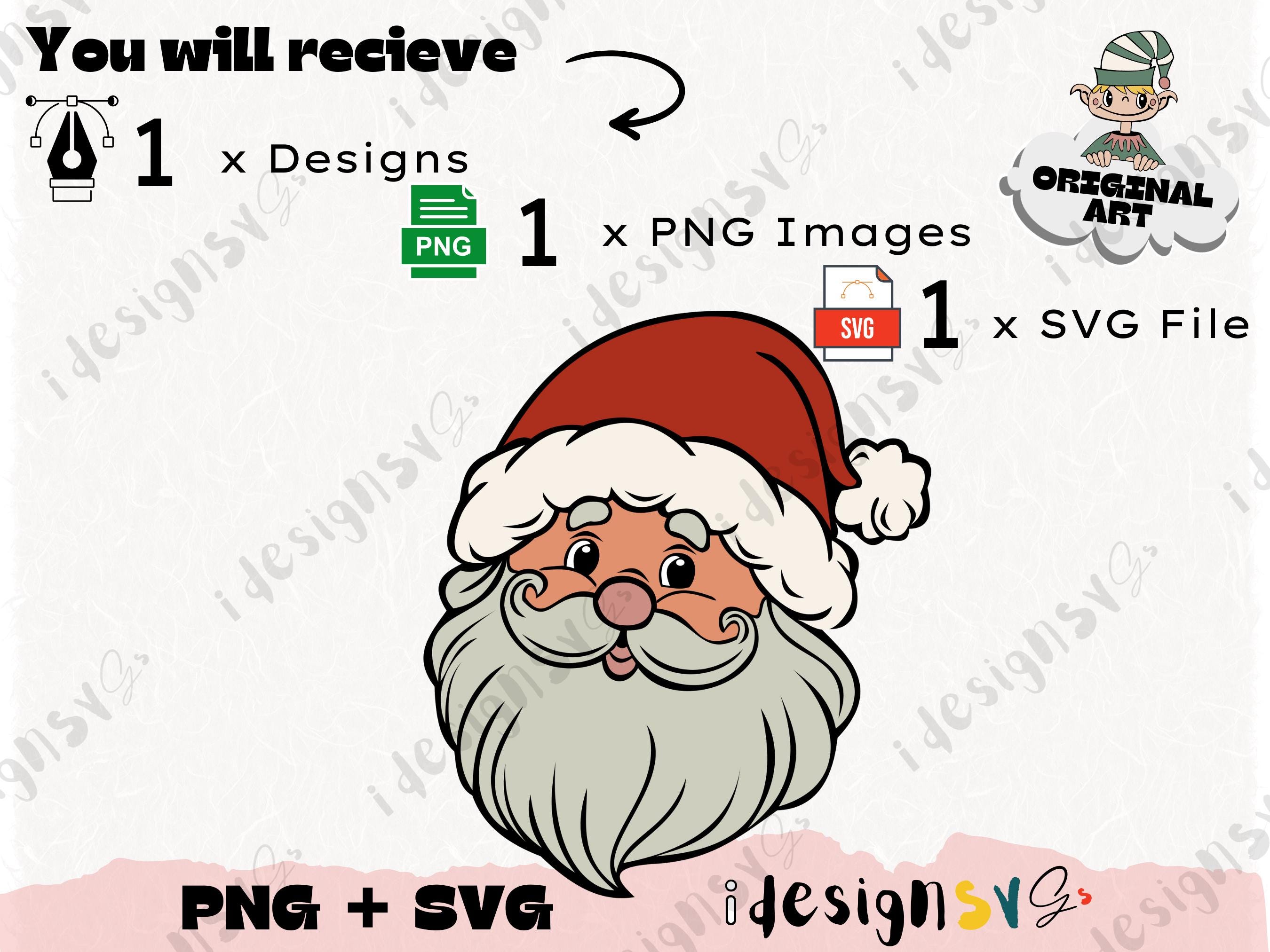 Santa Face SVG, Santa Claus Face SVG, Santa Head Clipart, Santa Face ...