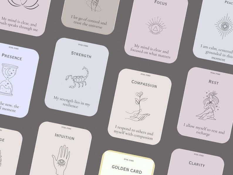 Printable Affirmation Cards for Yoga & Pilates | Pastel Minimalist Deck ...