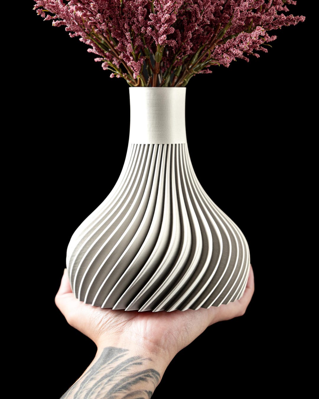 3D Printed Helical Vase in PLA With Ceramic Effect – Minimal Design ...