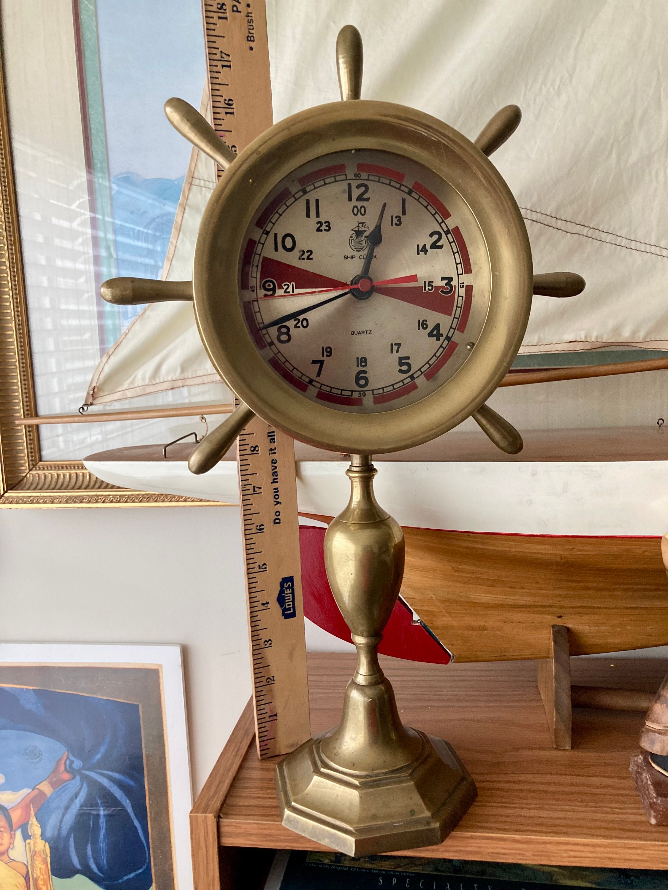 Brass Ships Wheel Clock - Etsy