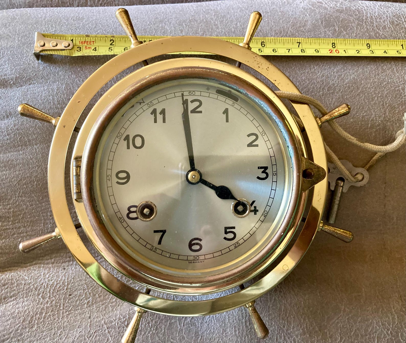 Vintage Brass Hermle Ships Wheel Wall Clock - Etsy