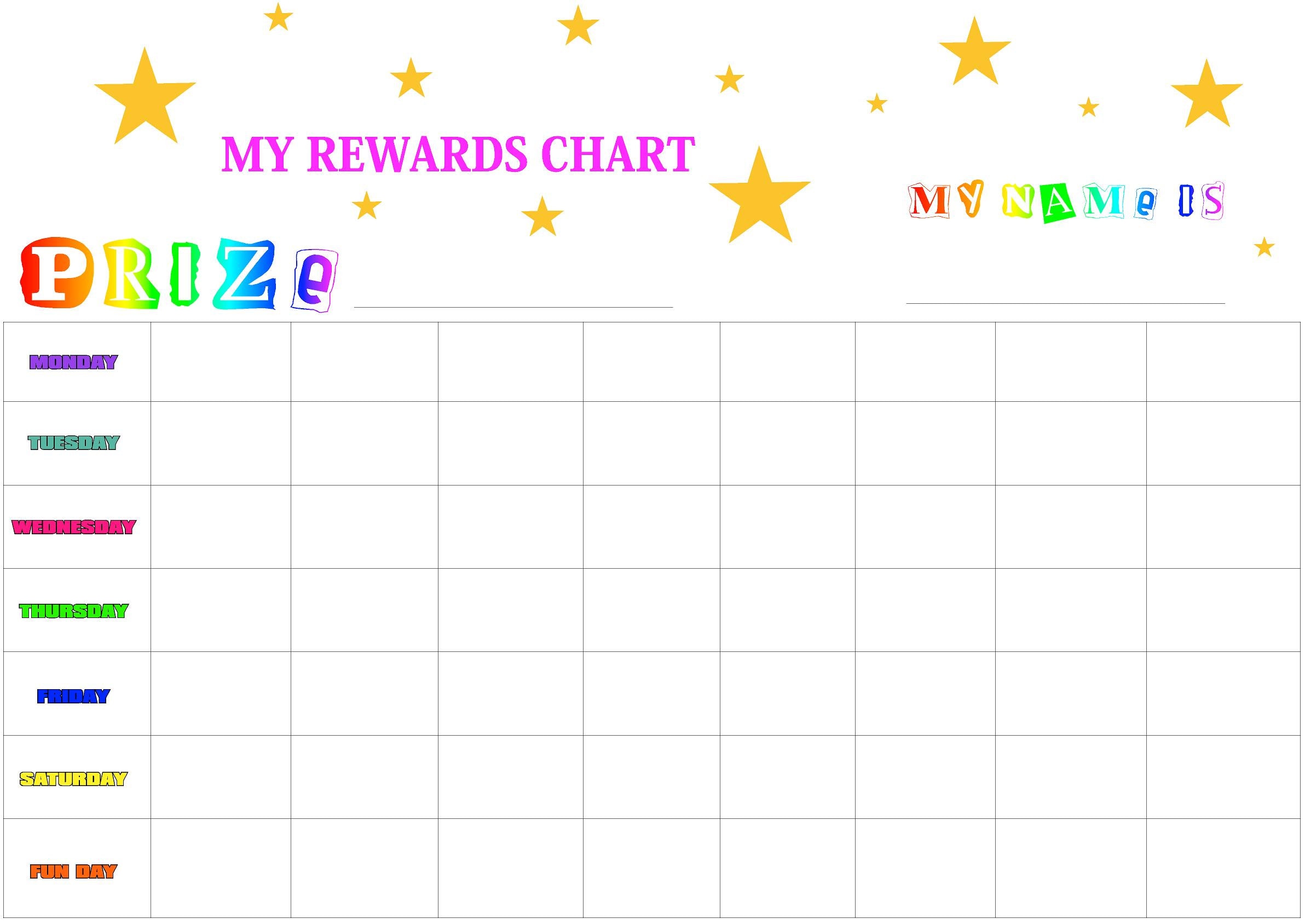 Reward Chart, Kids Routine Chart, Printable Rewards Chart - Etsy