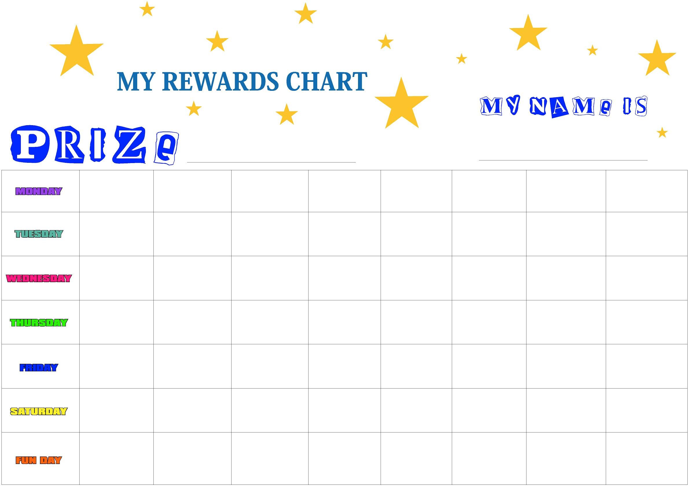 Reward Chart, Kids Routine Chart, Printable Rewards Chart - Etsy