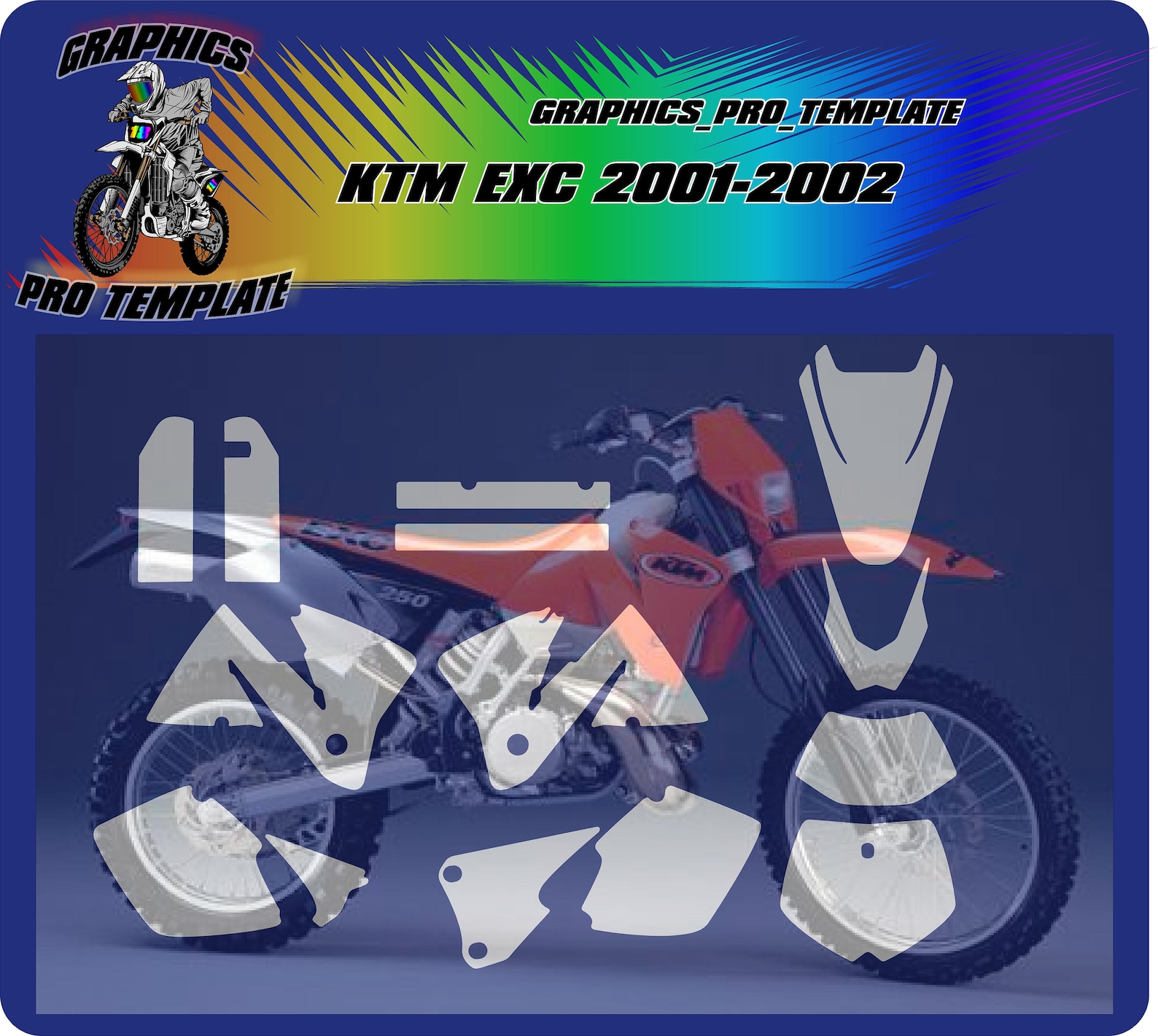 Ktm Exc 2001-2002 Vector Template at a 1:1 Scale - Etsy