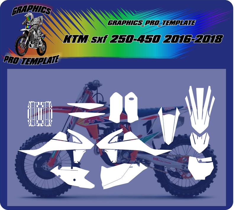 Ktm Sxf 250-450 2016-2018 Vector Template at a 1:1 Scale - Etsy
