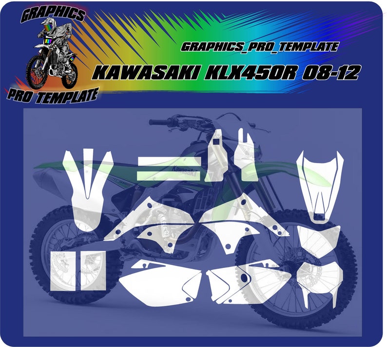Kawasaki KLX450R 08-12 Vector Template at a 1:1 Scale - Etsy