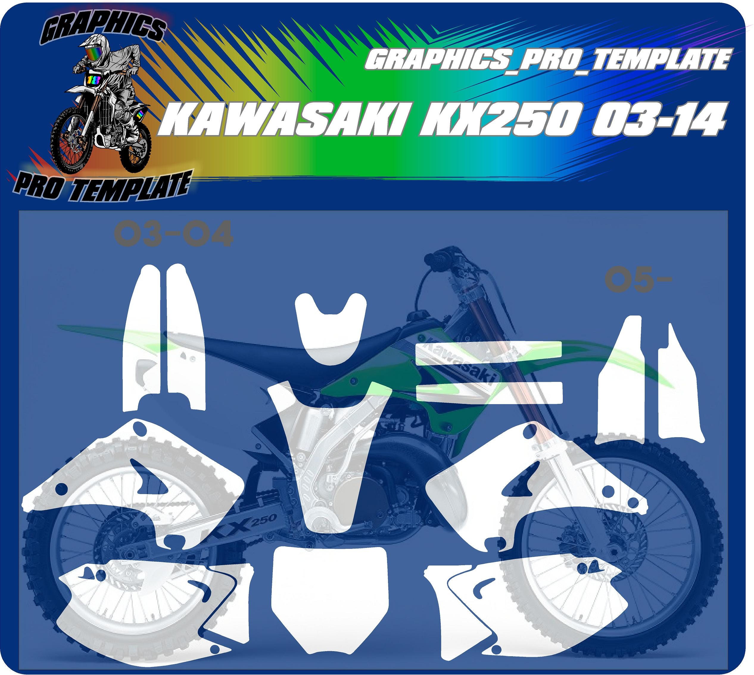 Kawasaki KX250 03-14 Vector Template at a 1:1 Scale - Etsy