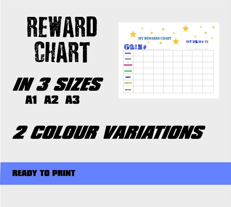 Reward Chart, Kids Routine Chart, Printable Rewards Chart - Etsy