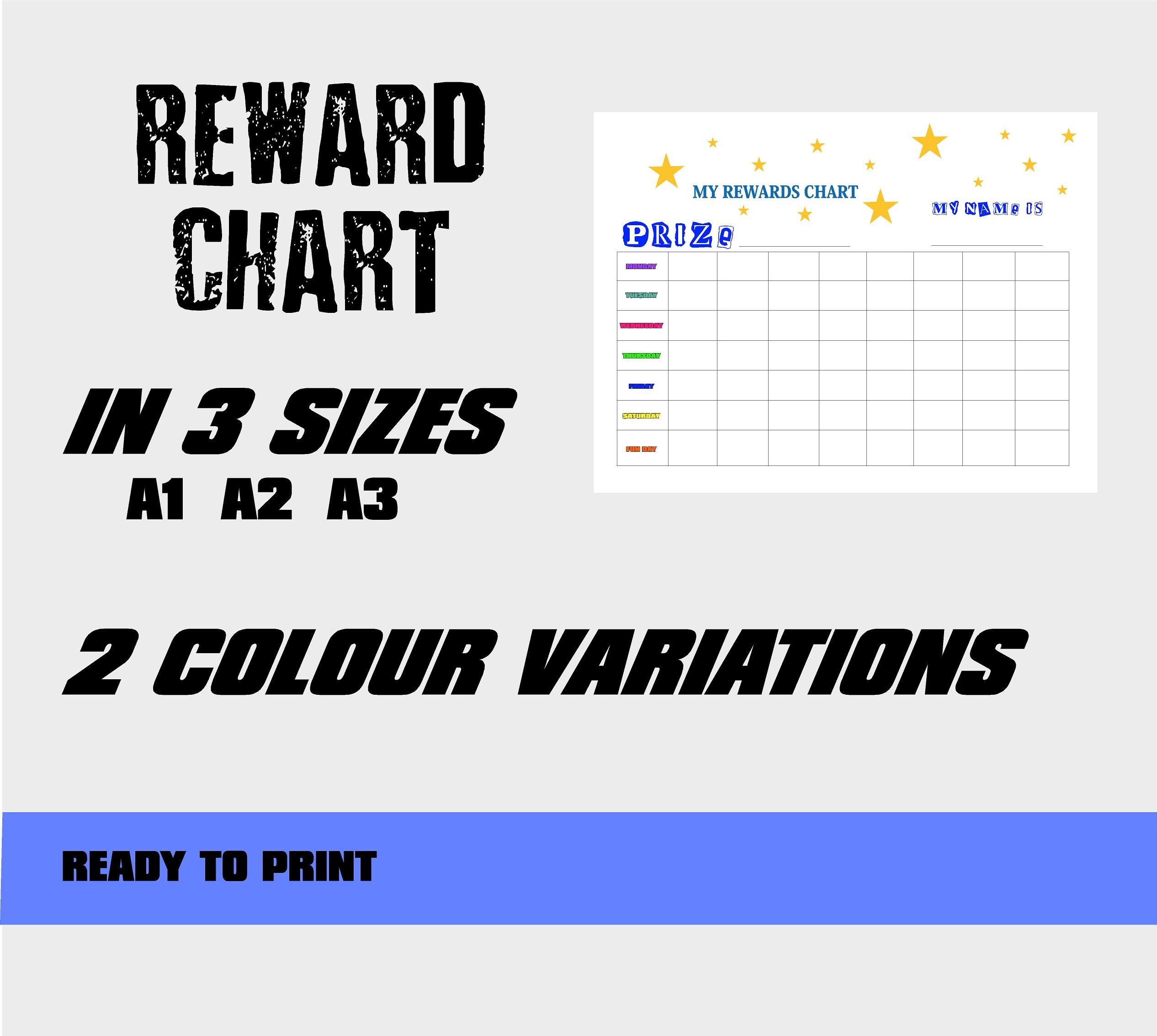 Reward Chart, Kids Routine Chart, Printable Rewards Chart - Etsy